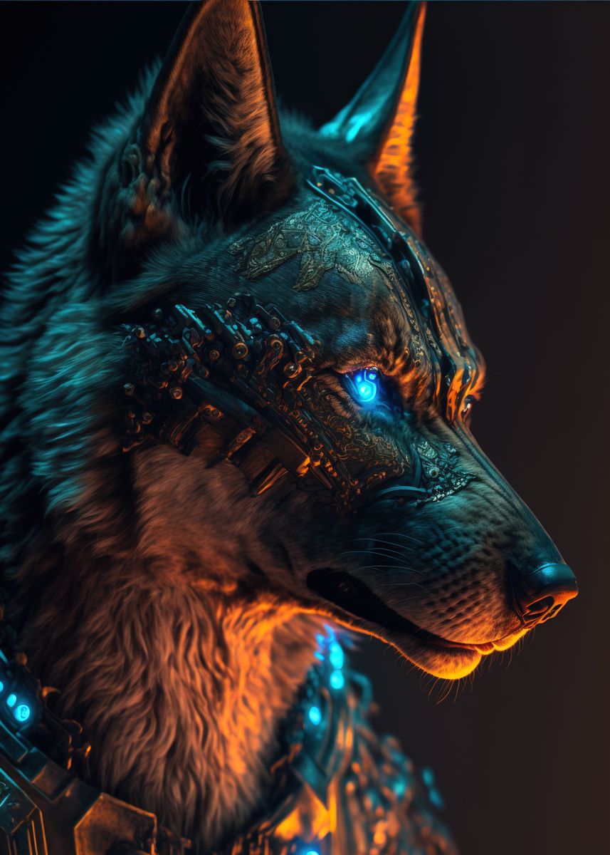 'Future Wolf' Poster, picture, metal print, paint by Sunrise Game ...