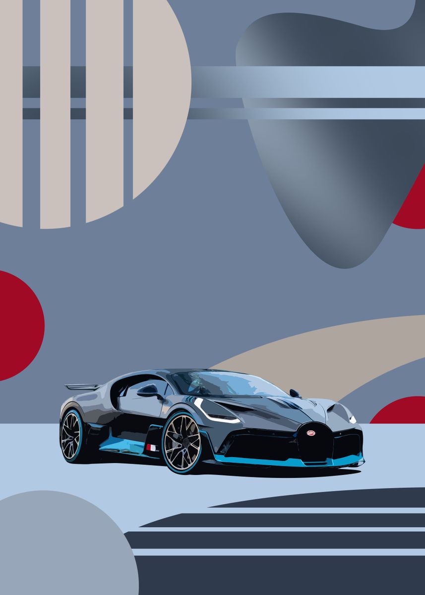 'Bugatti Divo Geometric' Poster, picture, metal print, paint by Full ...