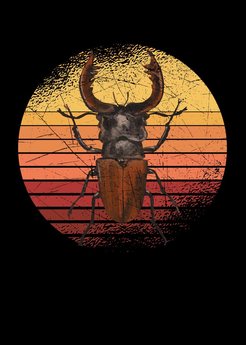 'Entomology Retro Beetle' Poster, picture, metal print, paint by NAO ...