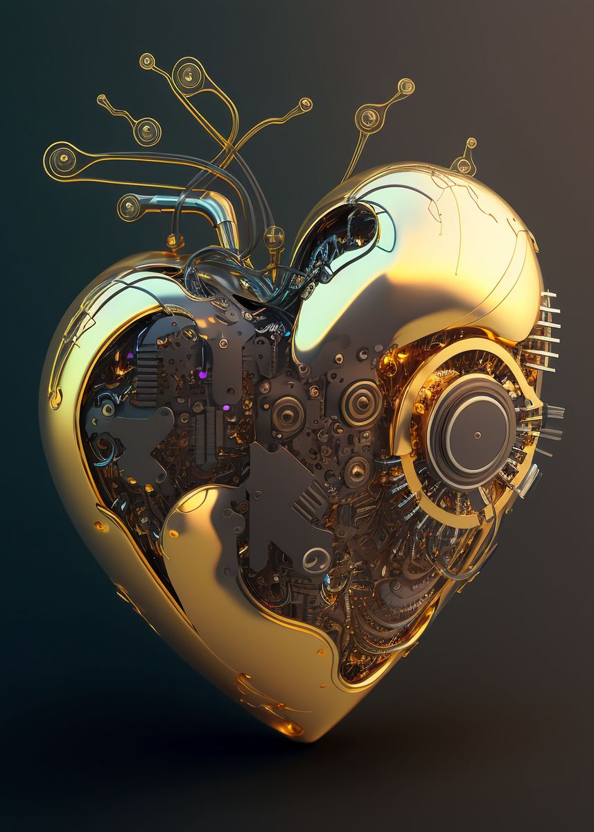 'Modern iron heart' Poster, picture, metal print, paint by Oleksandr ...