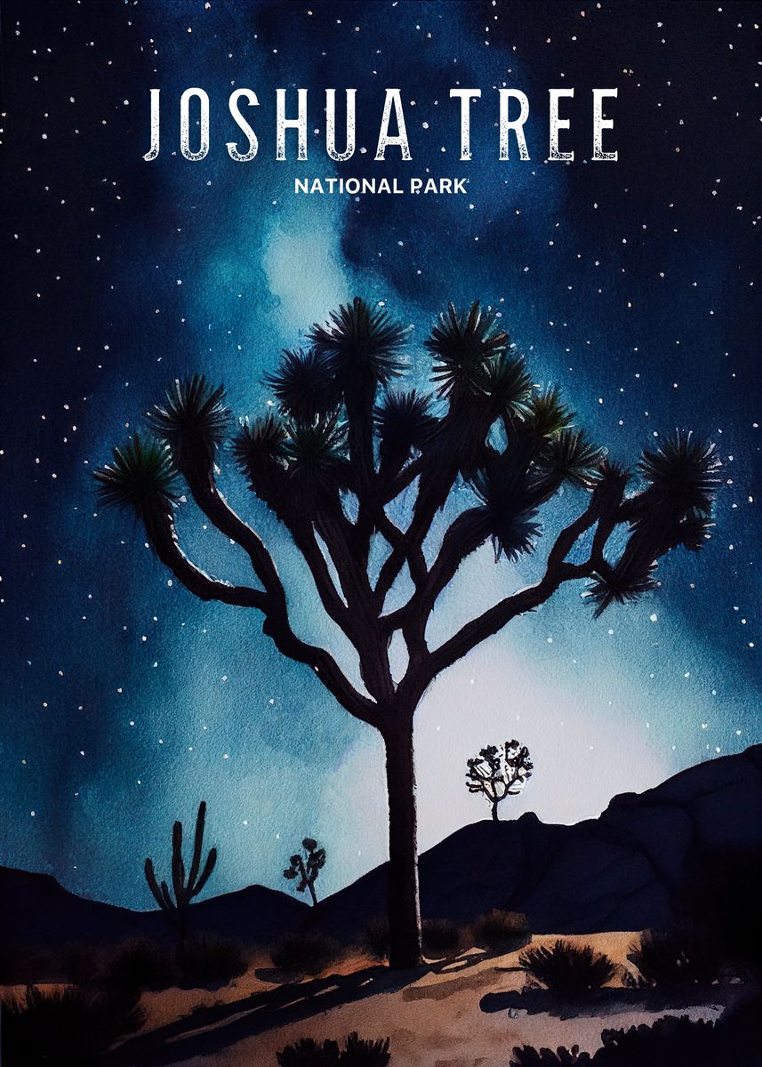 'Joshua Tree Park' Poster, picture, metal print, paint by Cris de ...
