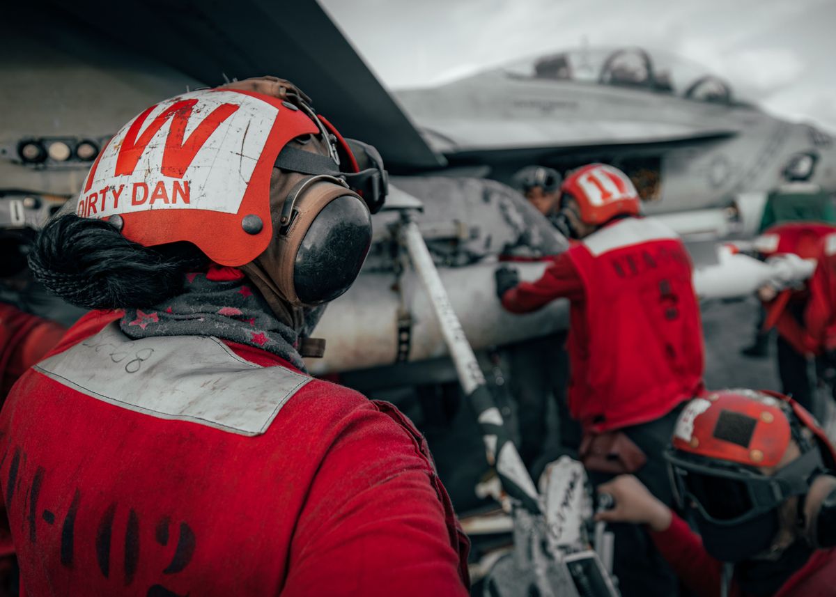 'NAVY AO CRANE LOADING' Poster by M Benjamin Valerio | Displate