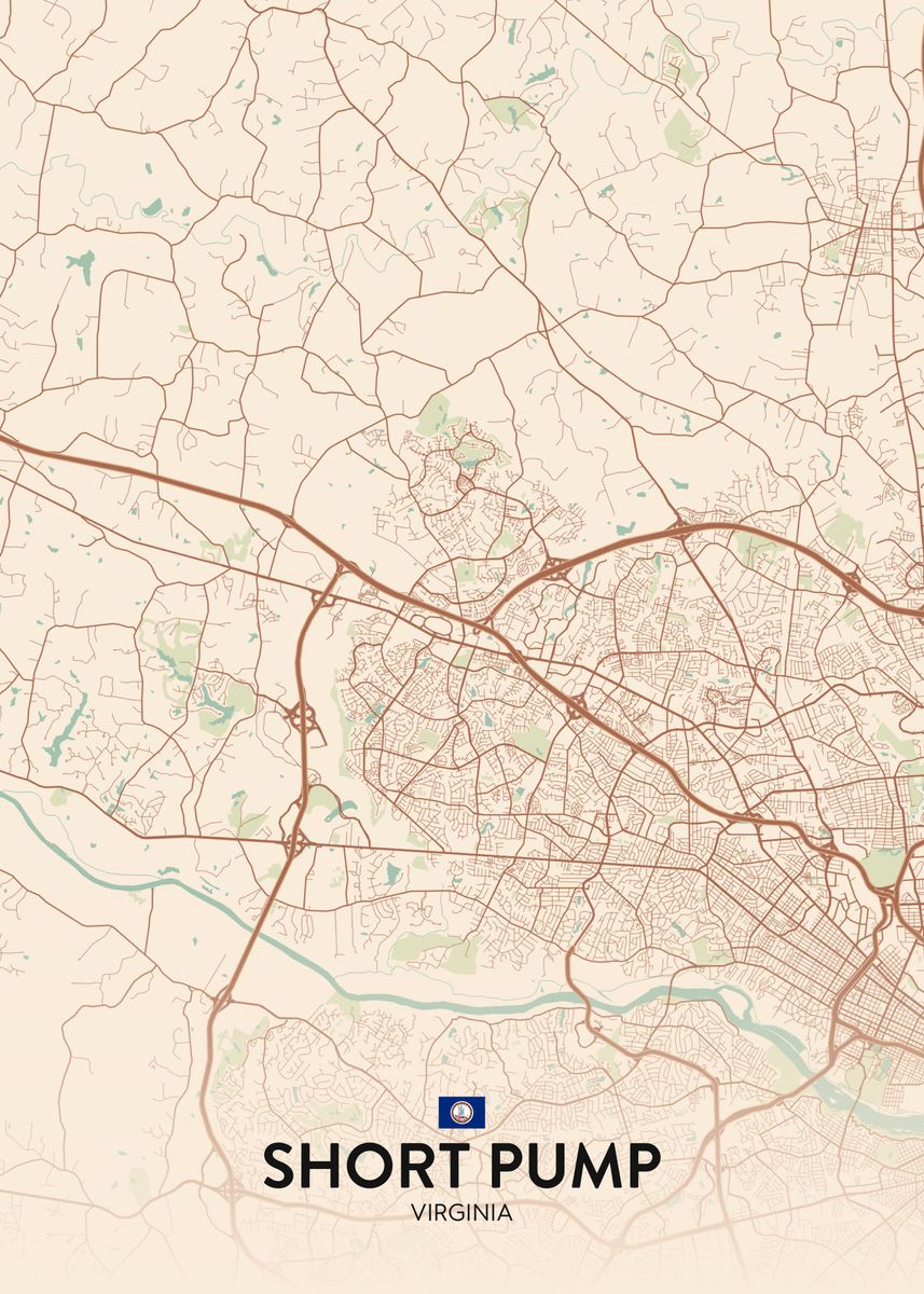 'Short Pump VA' Poster, picture, metal print, paint by IMR Designs ...