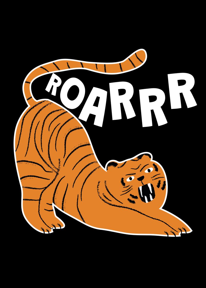 'Tiger Roarrr' Poster, picture, metal print, paint by Mooon | Displate