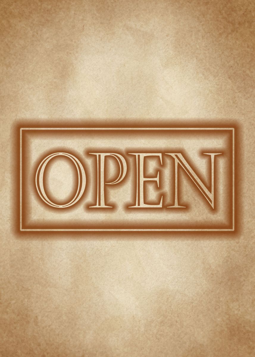 'open Sign vintage' Poster, picture, metal print, paint by The Volcano ...