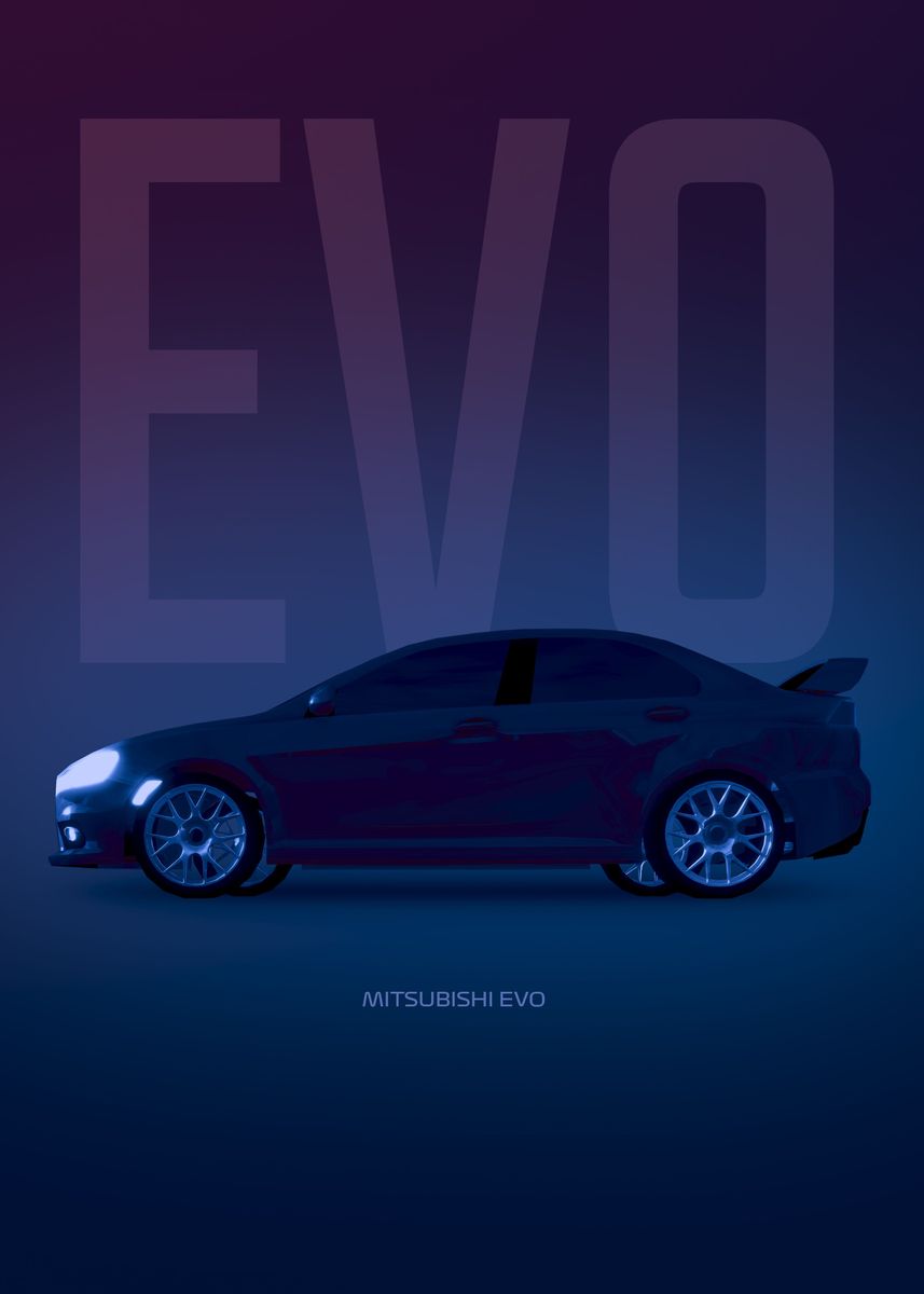 'Mitsubishi Evo' Poster by Basues | Displate