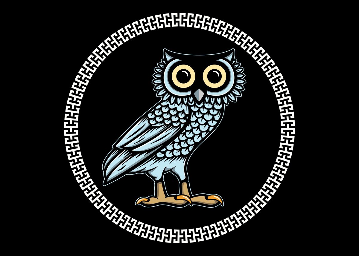 'Ancient Greek Owl' Poster by professionaldesigns | Displate