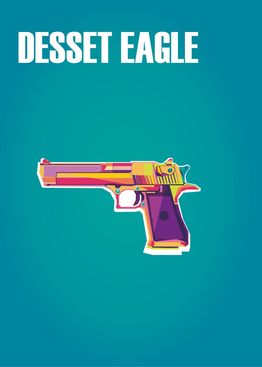 'Dessert Eagle Pop Art' Poster, picture, metal print, paint by Alex ...