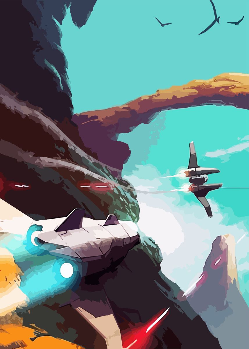 'No Mans Sky' Poster, picture, metal print, paint by MJ Mahadva | Displate