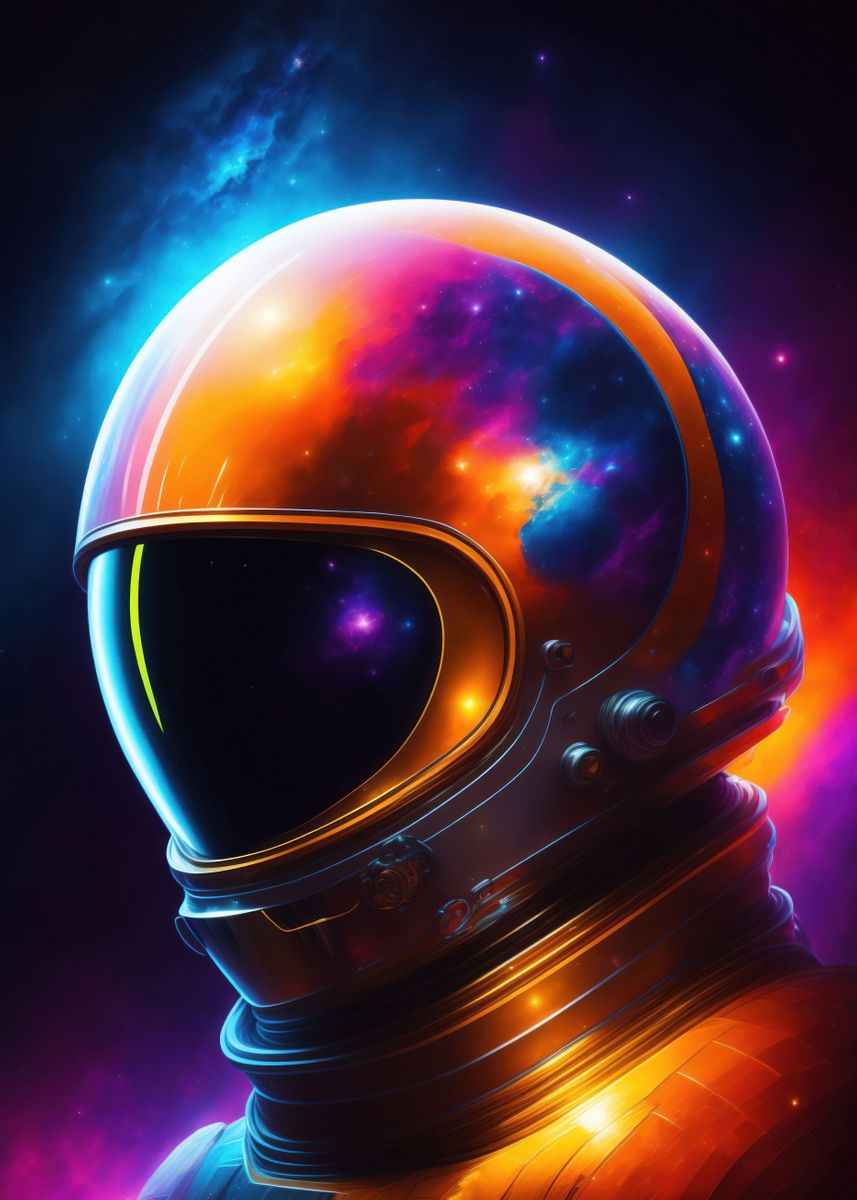 'astronaut galaxy space' Poster, picture, metal print, paint by ...