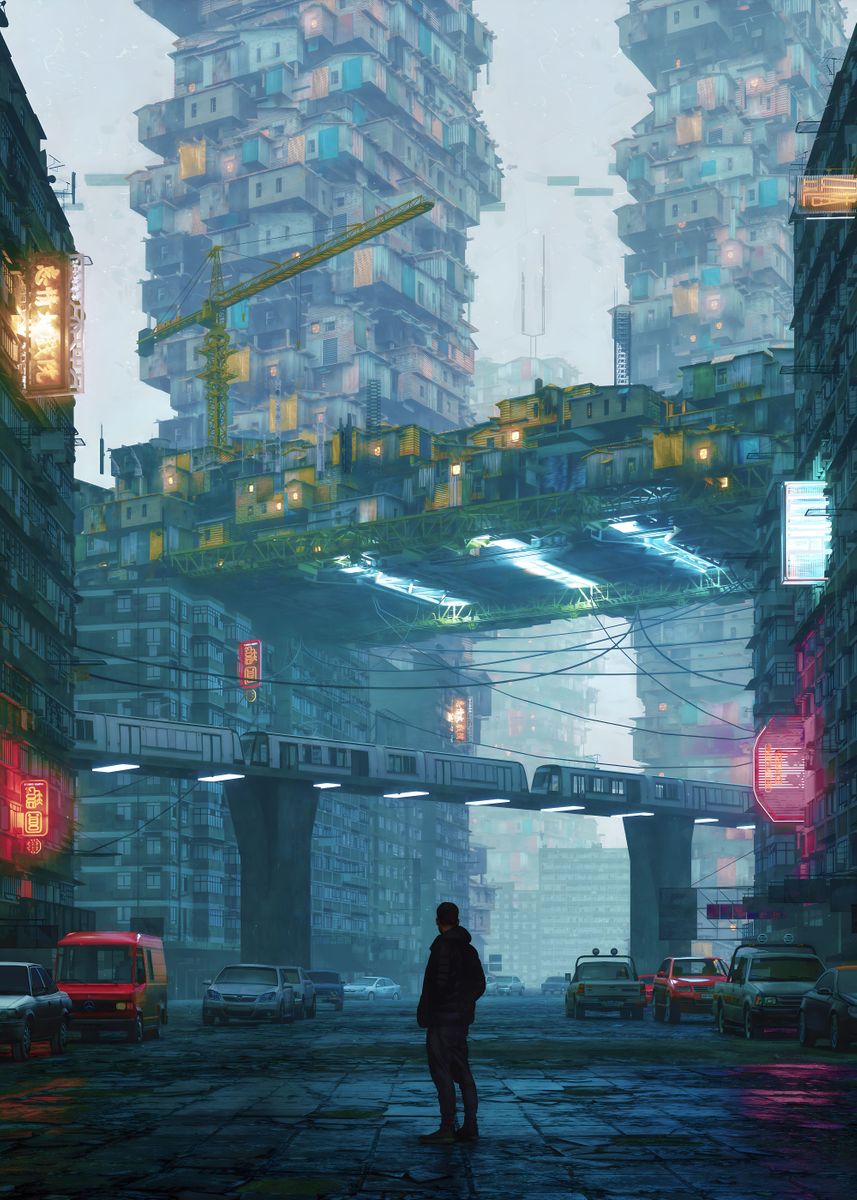 'Anime Cyberpunk' Poster, picture, metal print, paint by Japanese art ...