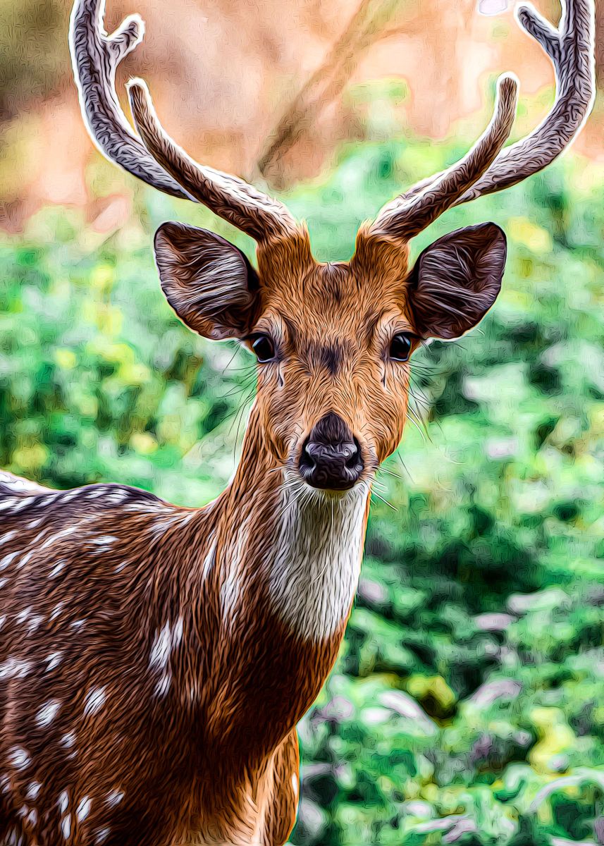 'Deer' Poster, picture, metal print, paint by Tiker Arts | Displate