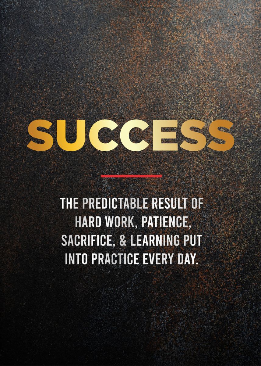 'success motivational quote' Poster, picture, metal print, paint by ...