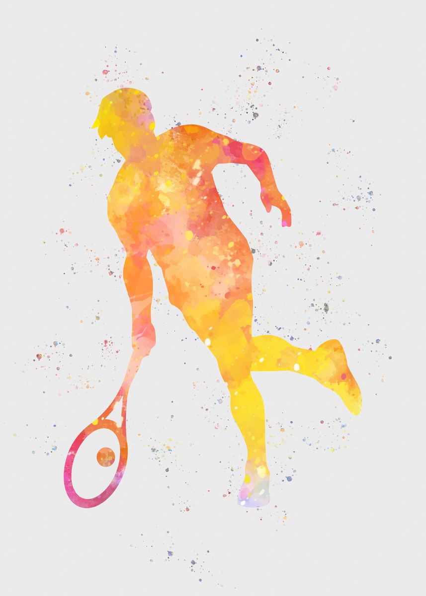'Tennis Player Painting' Poster, picture, metal print, paint by Ollie ...