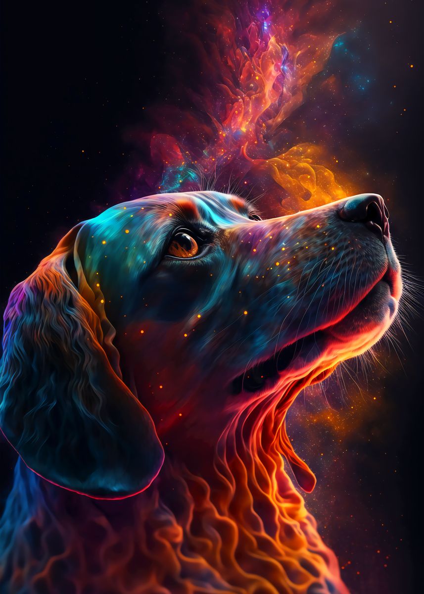 'Cosmic Dog' Poster by Mr Relative | Displate
