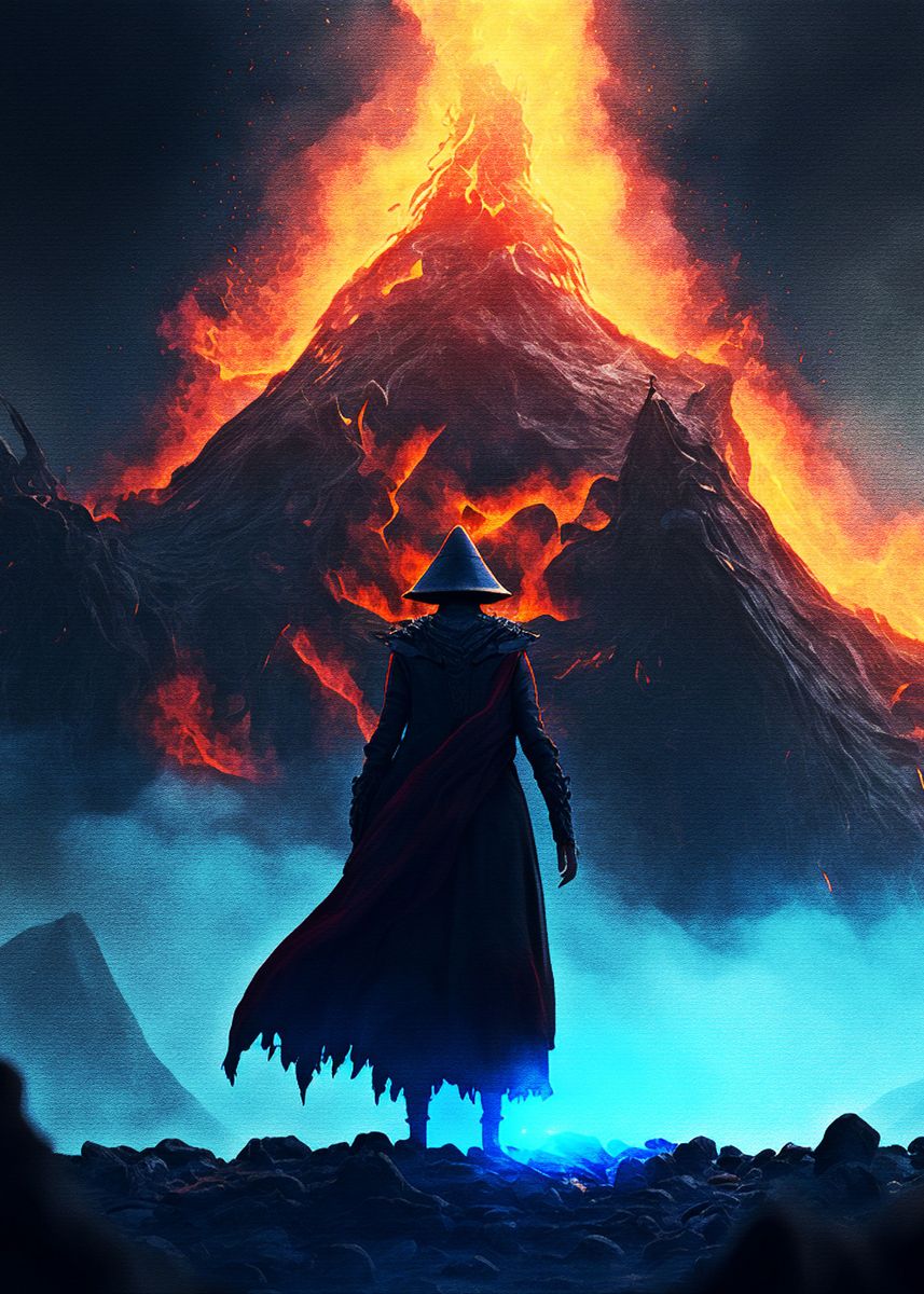 'Painting volcano horror' Poster, picture, metal print, paint by Muh ...