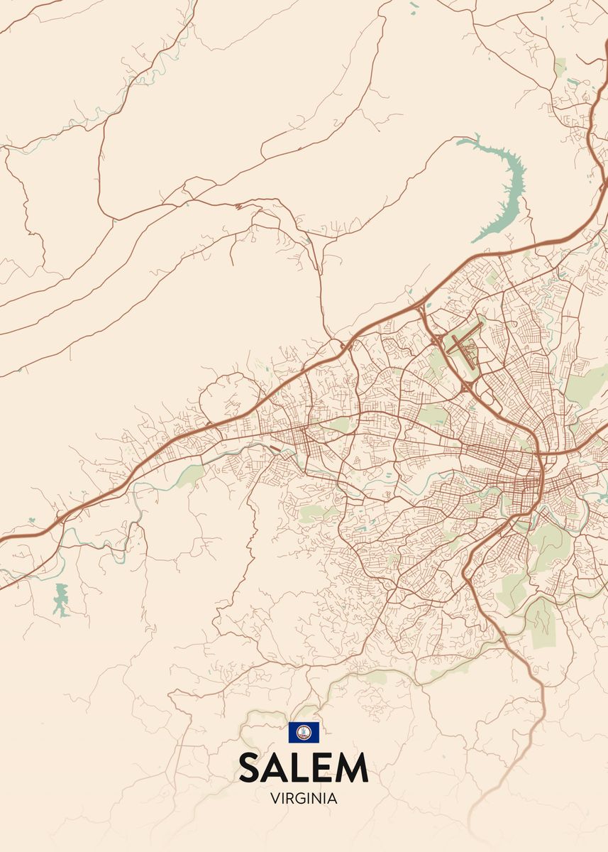 'Salem VA' Poster, picture, metal print, paint by IMR Designs | Displate