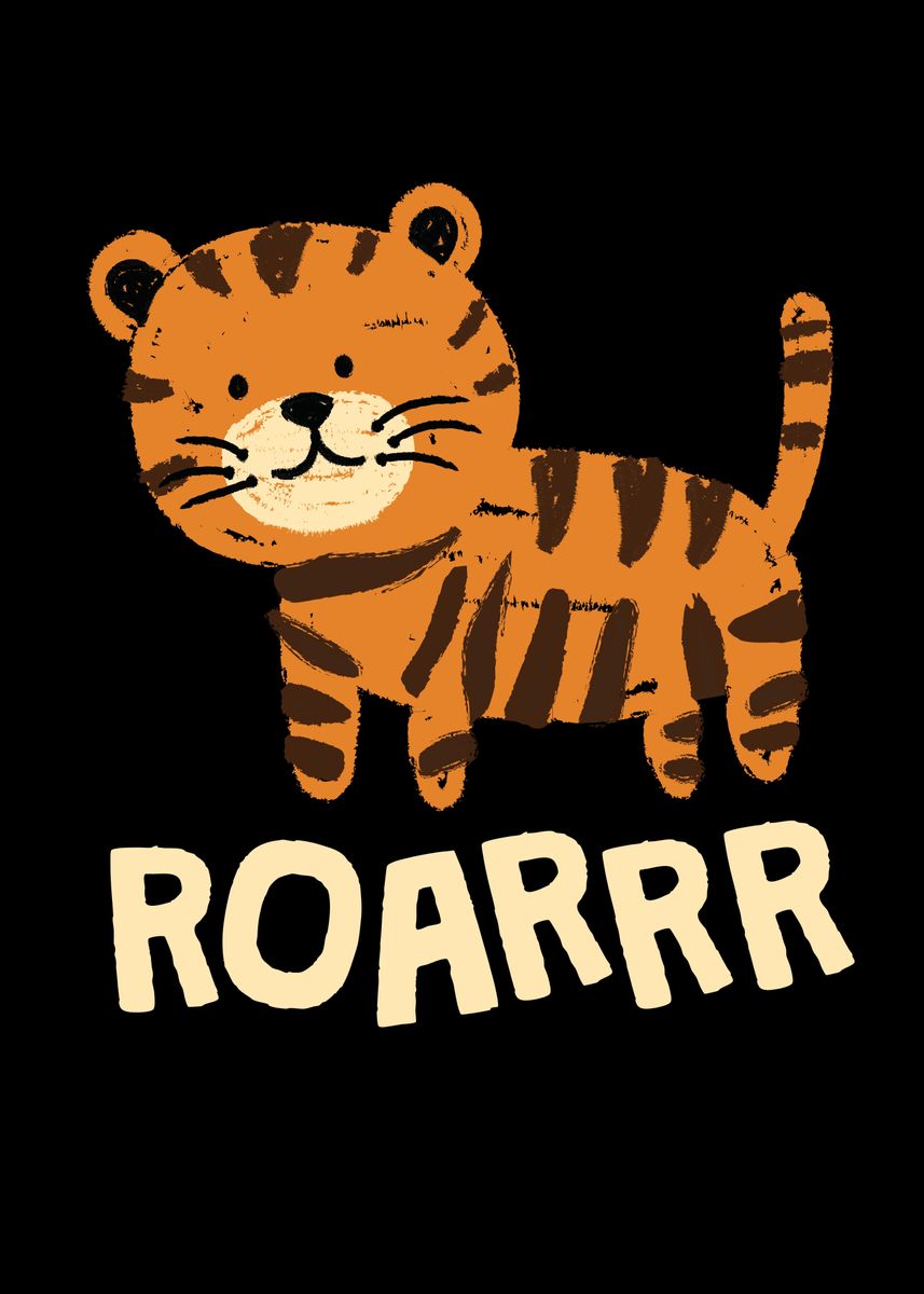 'Roarrr Tiger' Poster, picture, metal print, paint by Mooon | Displate