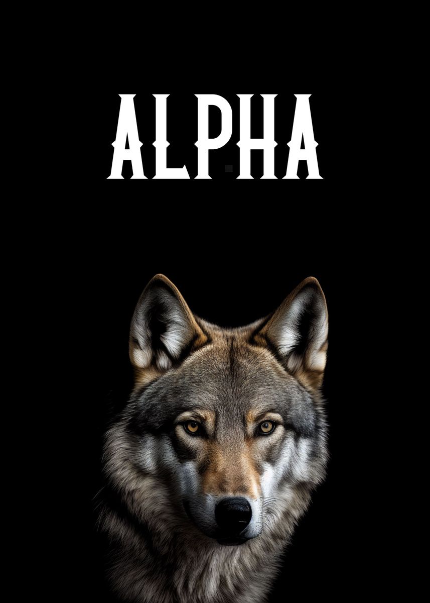 'Wolf Alpha' Poster, picture, metal print, paint by Mesh | Displate