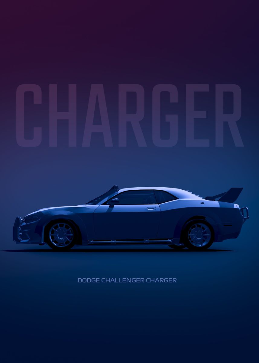 'Dodge Challenger Charger' Poster, picture, metal print, paint by ...