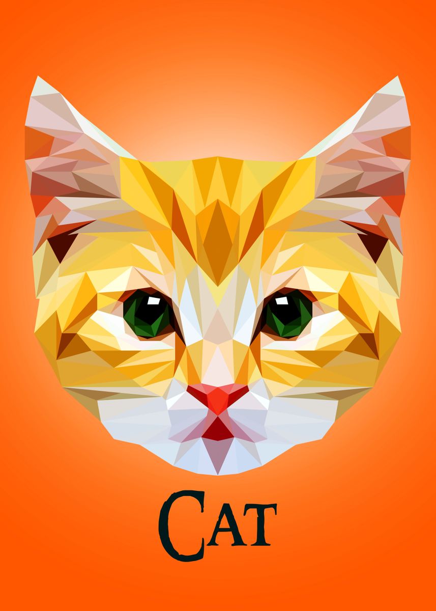 'Cat' Poster, picture, metal print, paint by Dare Neil | Displate