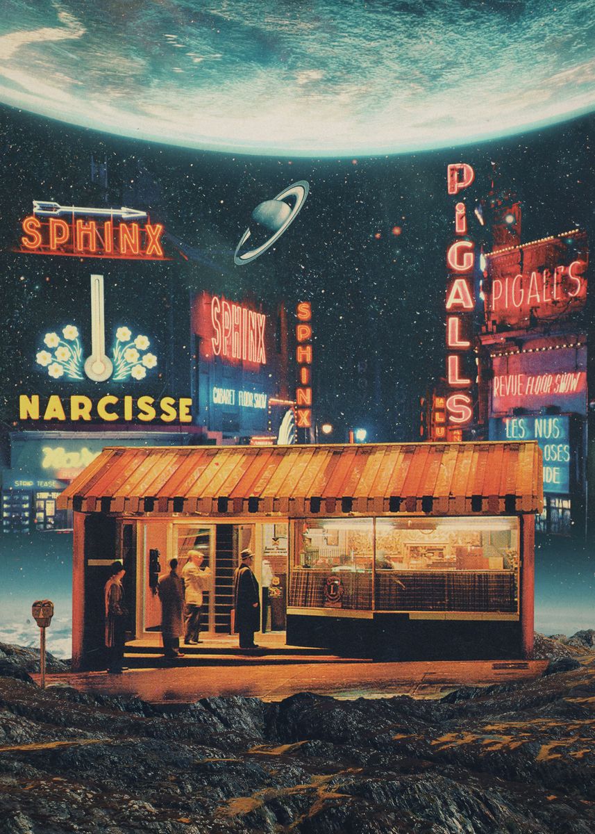 'a Postcard from year 2347' Poster, picture, metal print, paint by ...