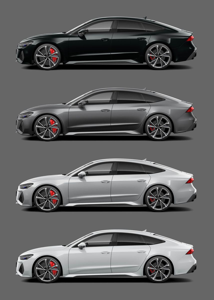 'Audi RS7 Performance Grey' Poster, picture, metal print, paint by ...