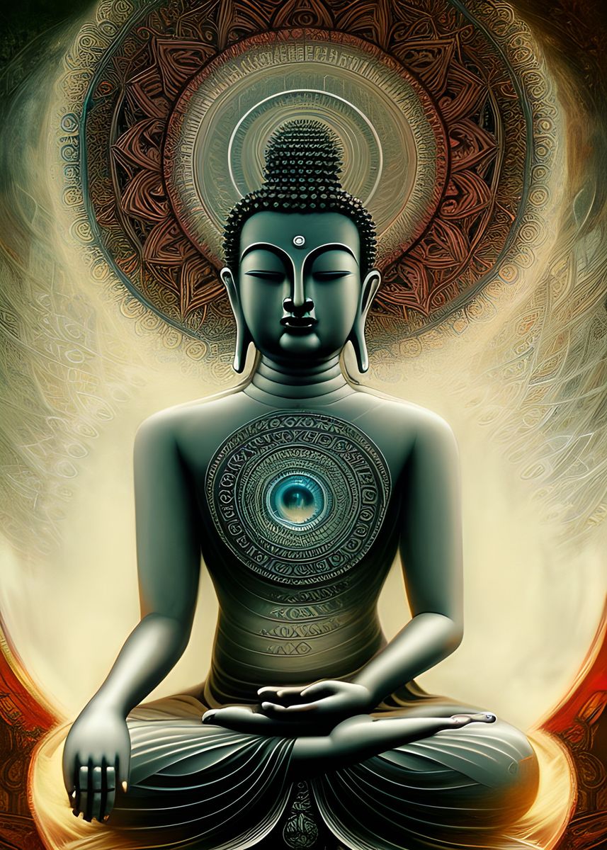 'buddha statue woman' Poster, picture, metal print, paint by Max Ronn ...