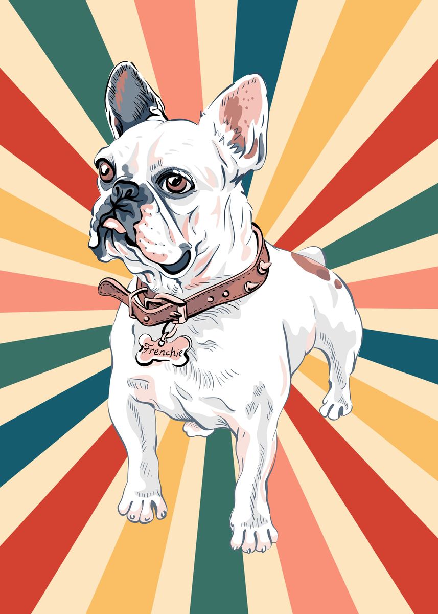 'Cute Pug Dog 80s 90s Retro' Poster, picture, metal print, paint by Art ...