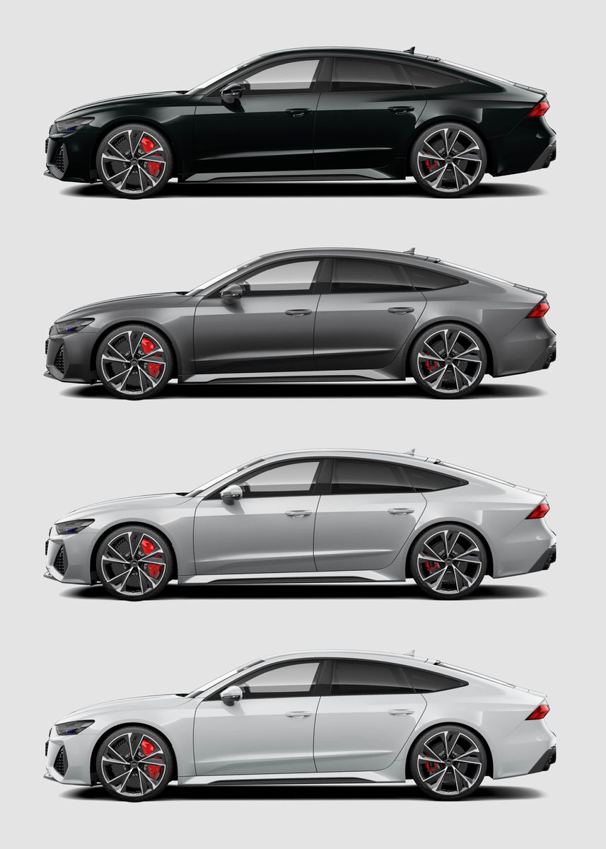 'Audi RS7 Performance White' Poster, picture, metal print, paint by ...