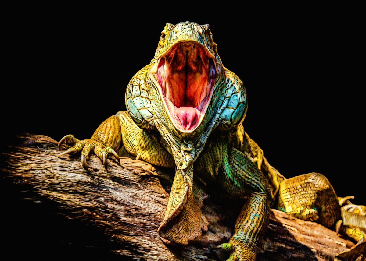 'Iguana' Poster by Tiker Arts | Displate