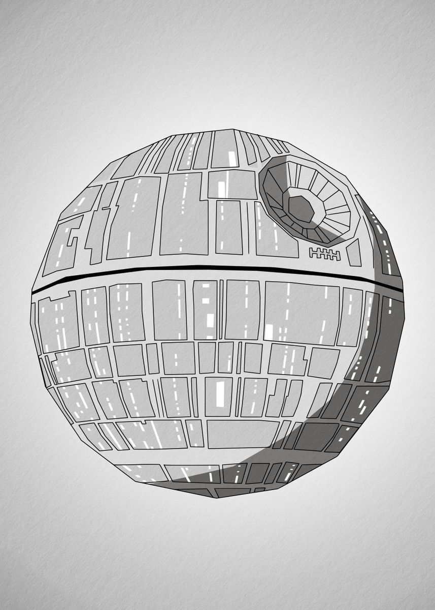 'Death Star' Poster, picture, metal print, paint by Star Wars | Displate