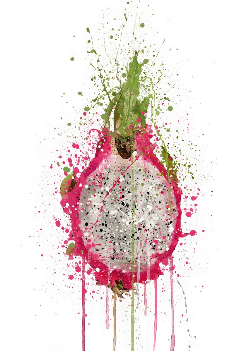 ' Dragon Fruit' Poster, picture, metal print, paint by Izu | Displate