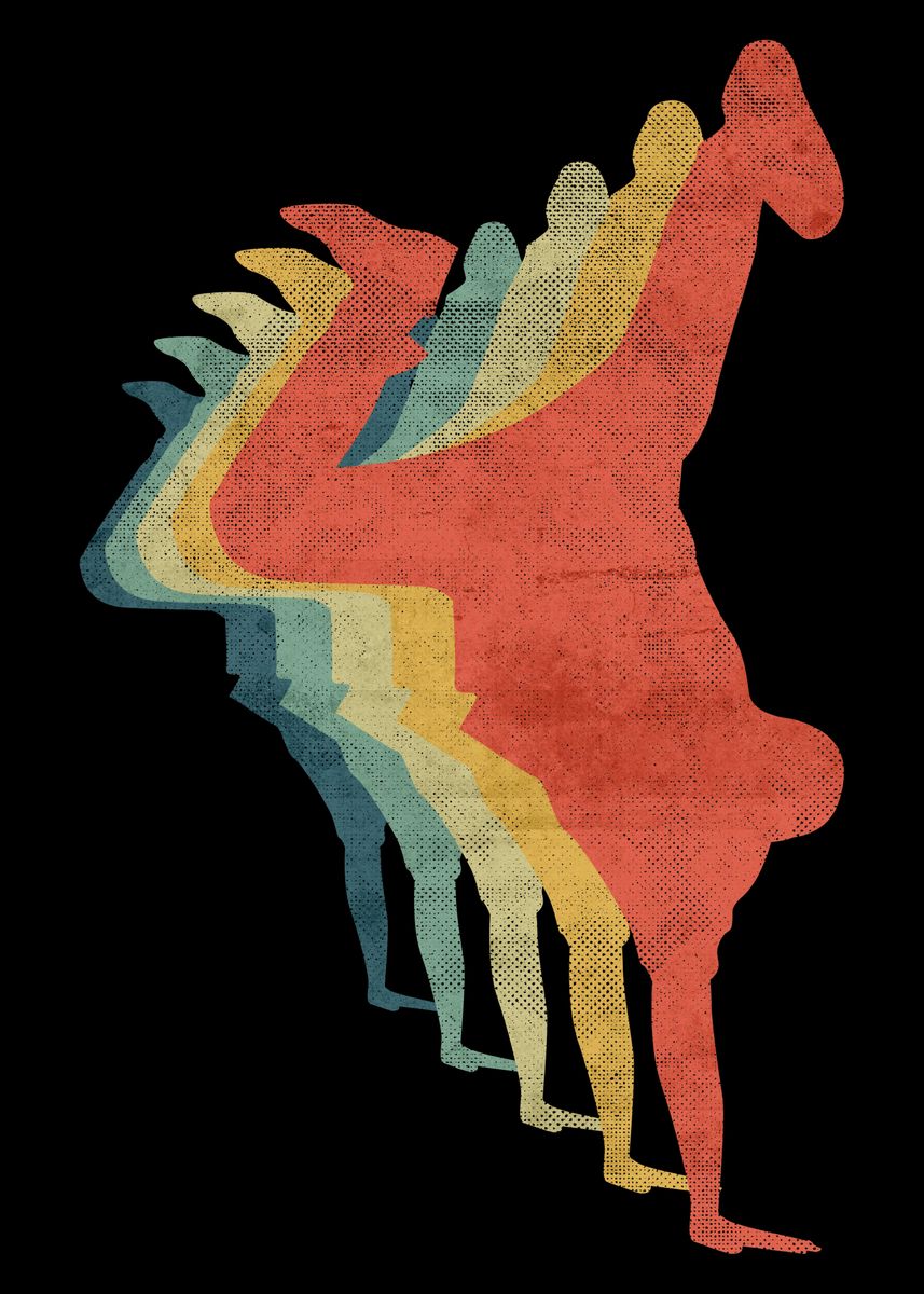 'Hiphop hand stand break' Poster, picture, metal print, paint by El ...