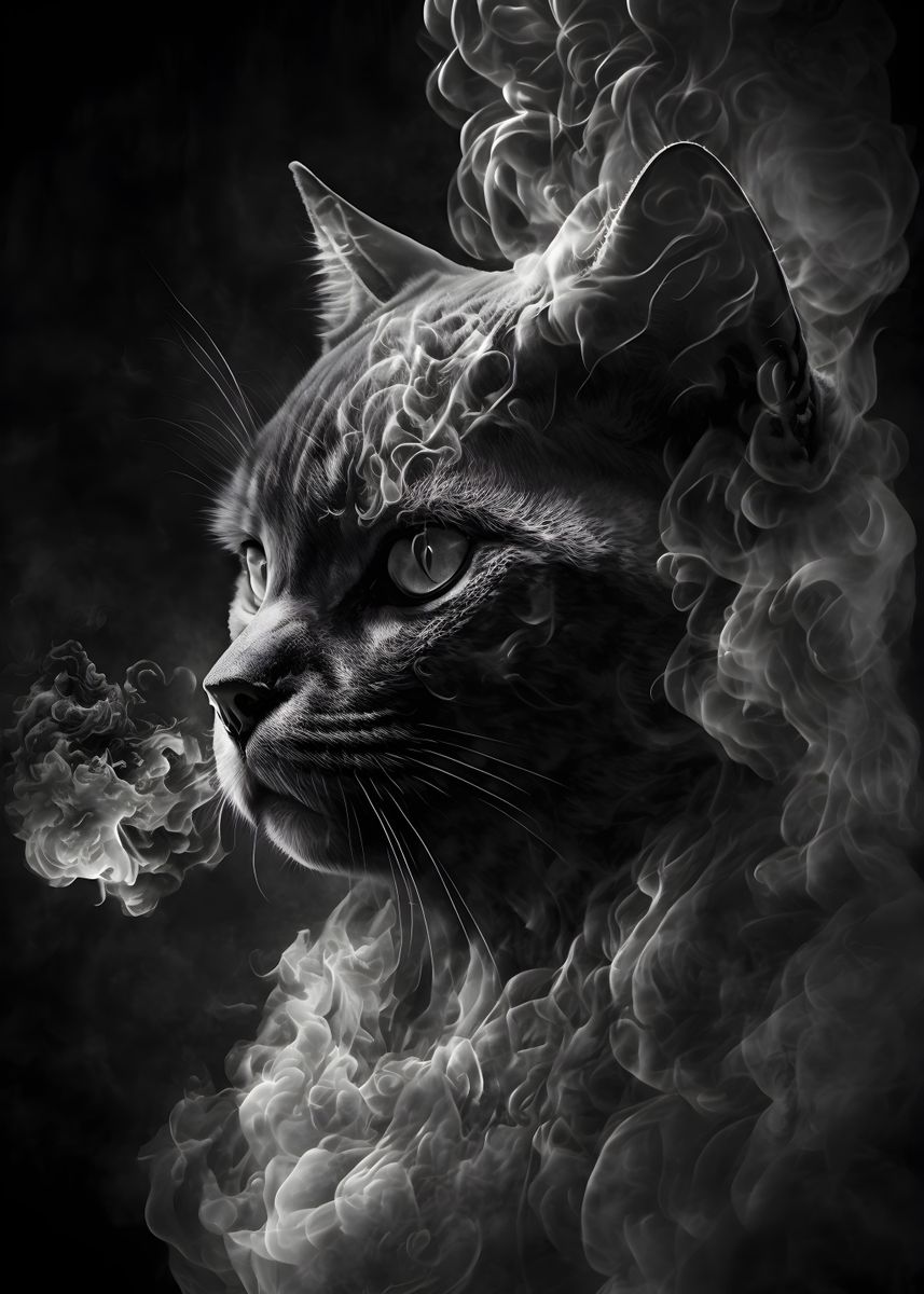 'Catception' Poster, picture, metal print, paint by Black Eyed | Displate