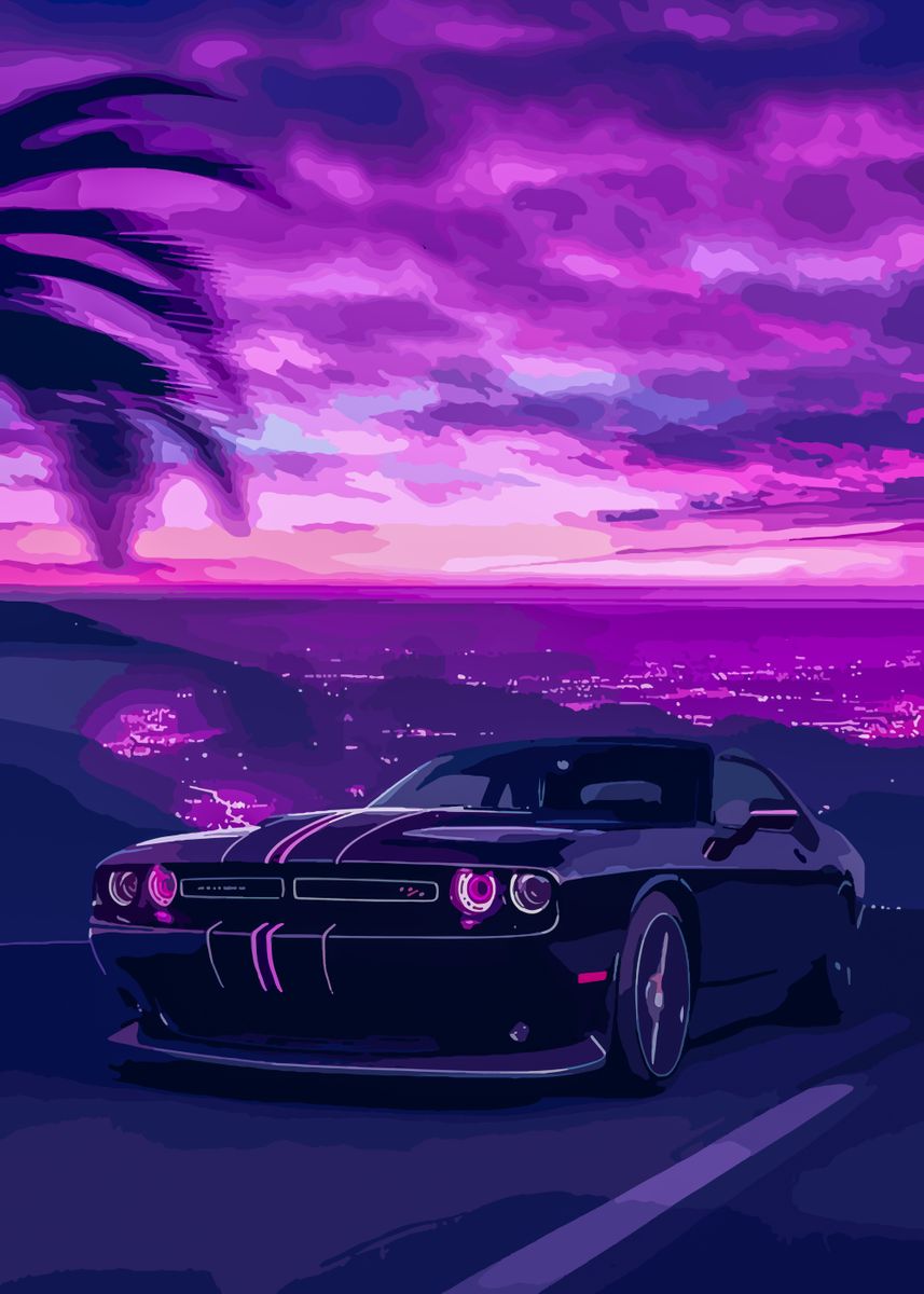 'dodge challenger' Poster, picture, metal print, paint by ART HEY ...