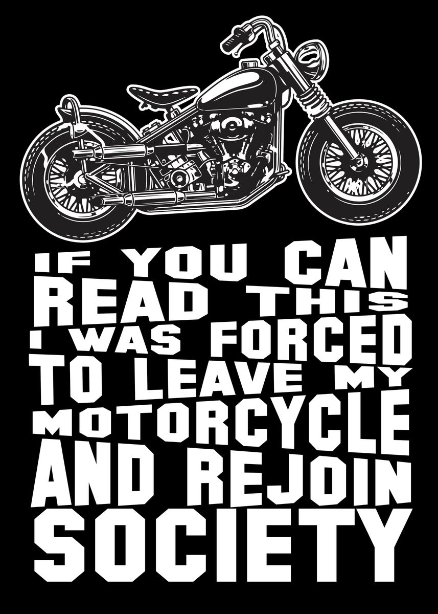 'Funny Motorcycle Gift Men' Poster, picture, metal print, paint by ...