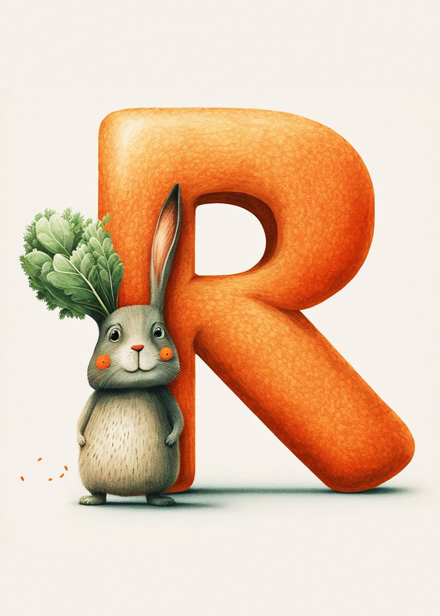 'Alphabet Rabbit' Poster, picture, metal print, paint by Fachrul Abqary ...