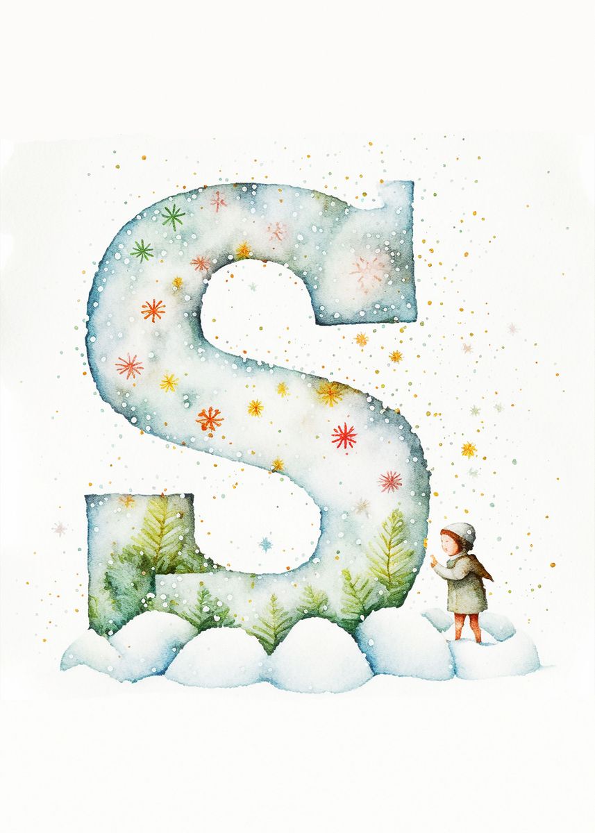 'Alphabet Snow' Poster, picture, metal print, paint by Fachrul Abqary ...