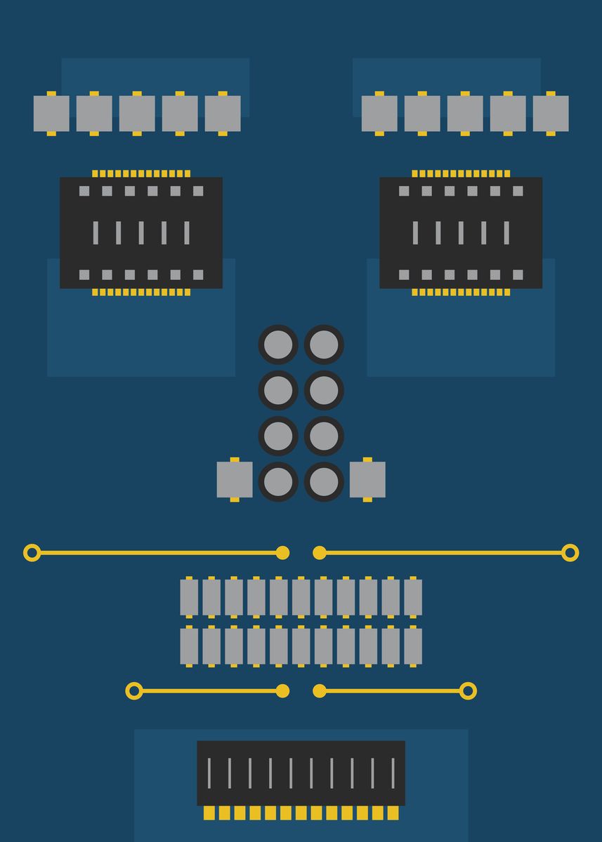 'Abstract microcircuit' Poster, picture, metal print, paint by KurArt ...