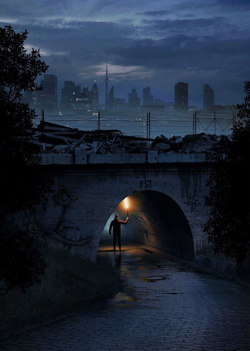 'Full shot man' Poster, picture, metal print, paint by Color Art | Displate