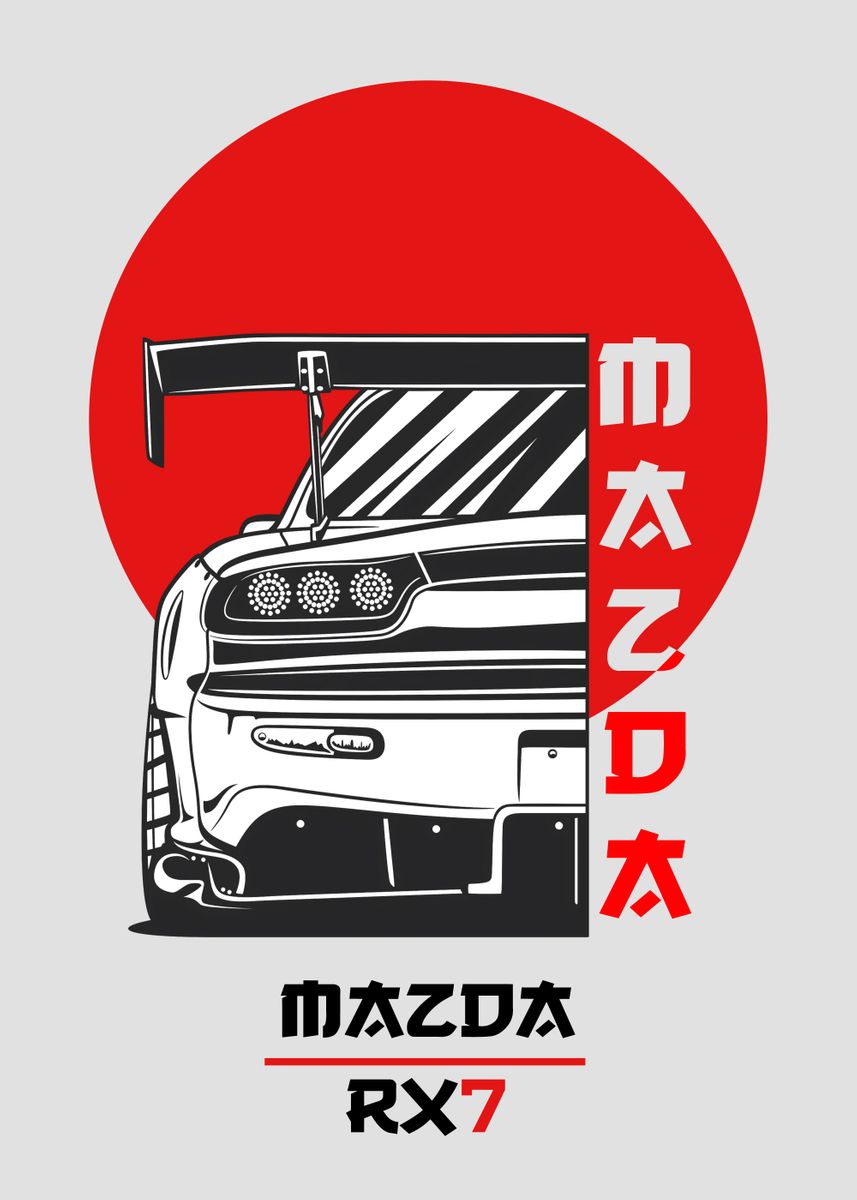 'Mazda RX7' Poster, picture, metal print, paint by artH | Displate