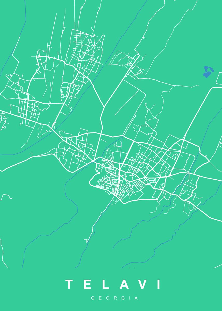 'Map TELAVI GEORGIA ' Poster, picture, metal print, paint by UrbanMaps ...