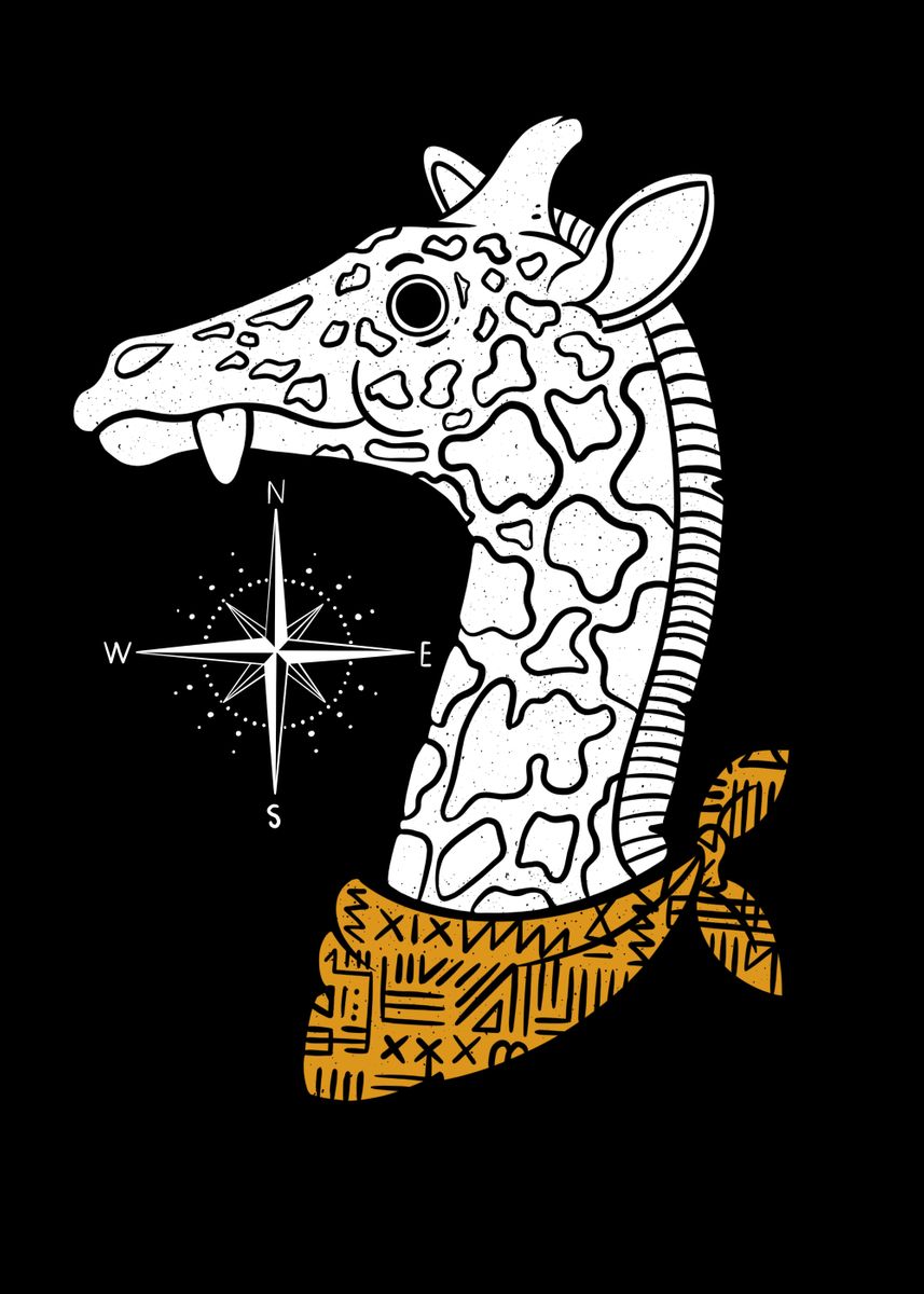'Girrafe' Poster, picture, metal print, paint by ArtThree Studio | Displate