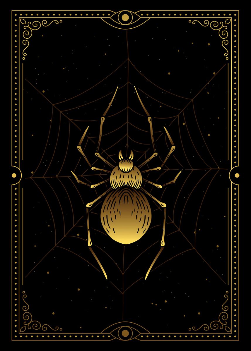 'Tarot Spider in the web' Poster, picture, metal print, paint by ...