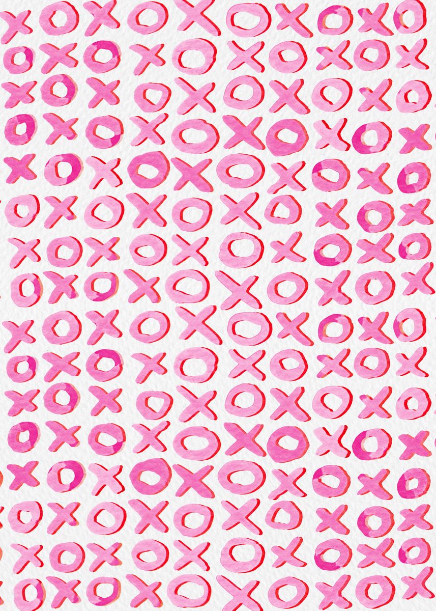 'Xoxo pattern pink' Poster, picture, metal print, paint by Angela Minca ...