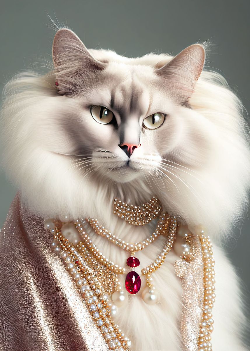 'Luxury cat portrait' Poster, picture, metal print, paint by ...