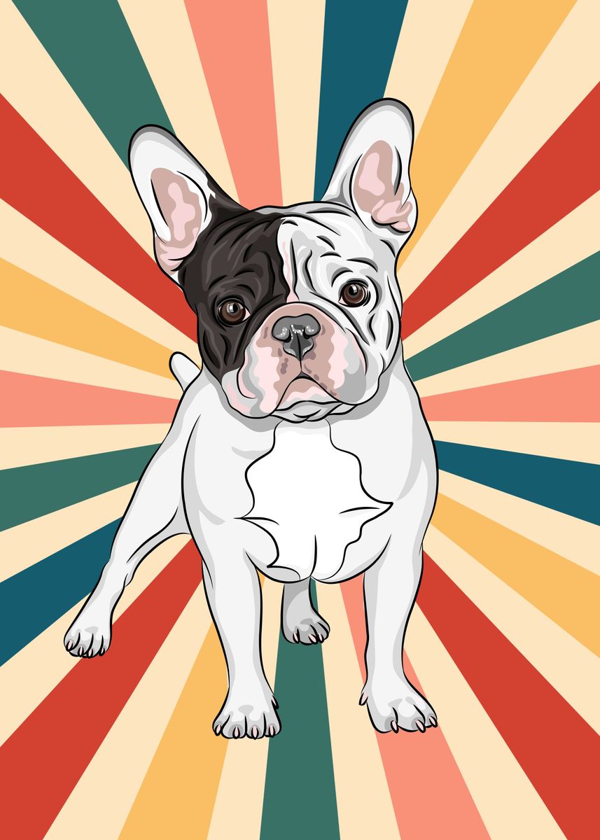 'Cute Pug Dog 80s 90s Retro' Poster, picture, metal print, paint by Art ...