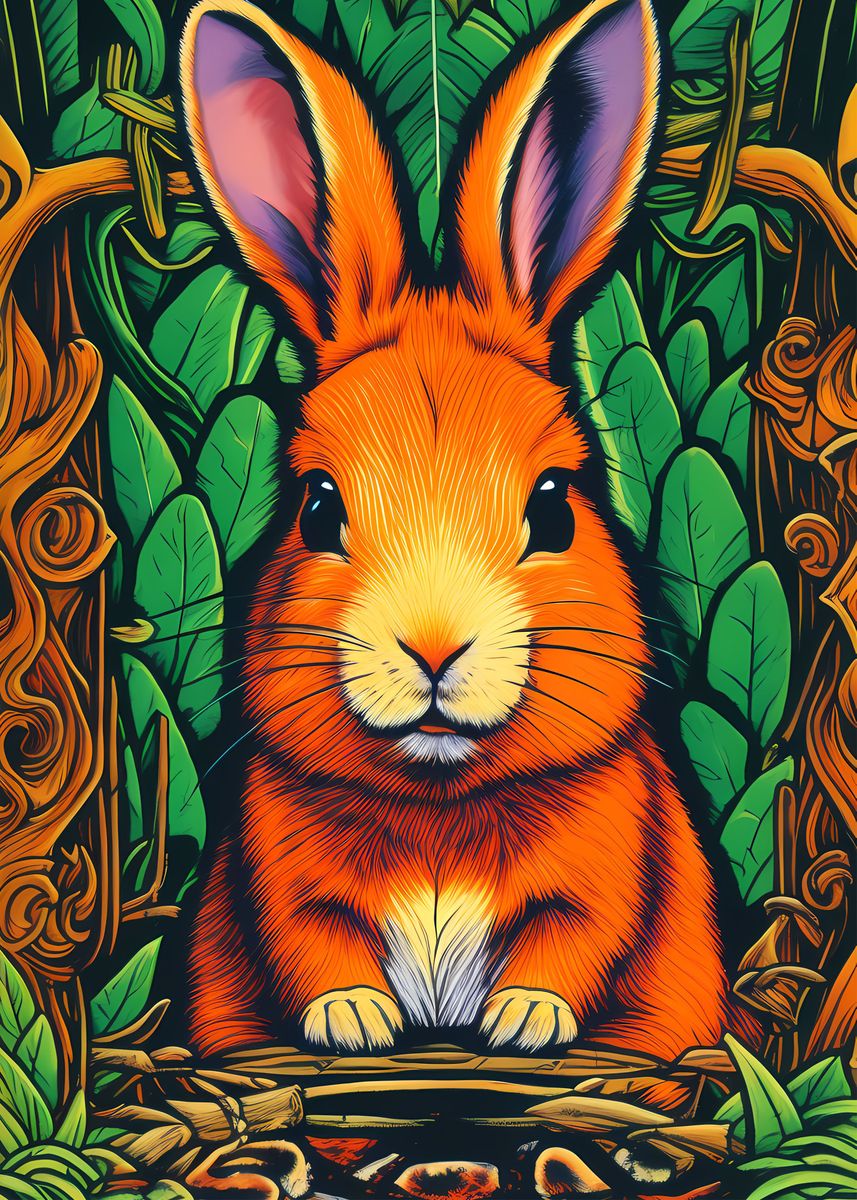 'A Bunny Rabbit' Poster, picture, metal print, paint by Mikael Seidler ...