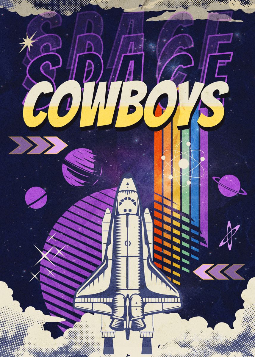'Space Cowboys 80s Retro' Poster, picture, metal print, paint by du ...